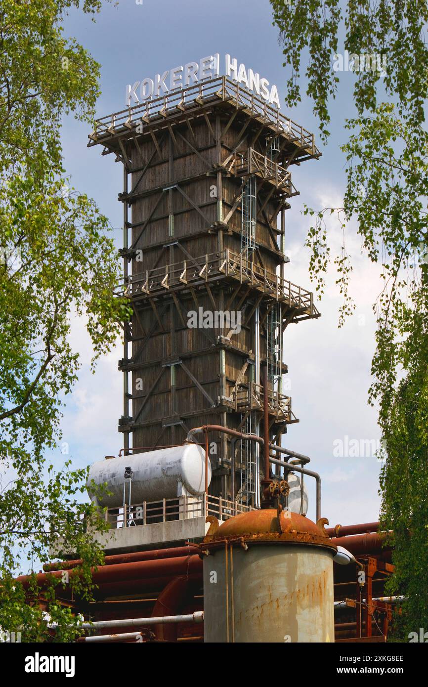 Coke tower of the Hansa coking plant, Germany, North Rhine-Westphalia ...
