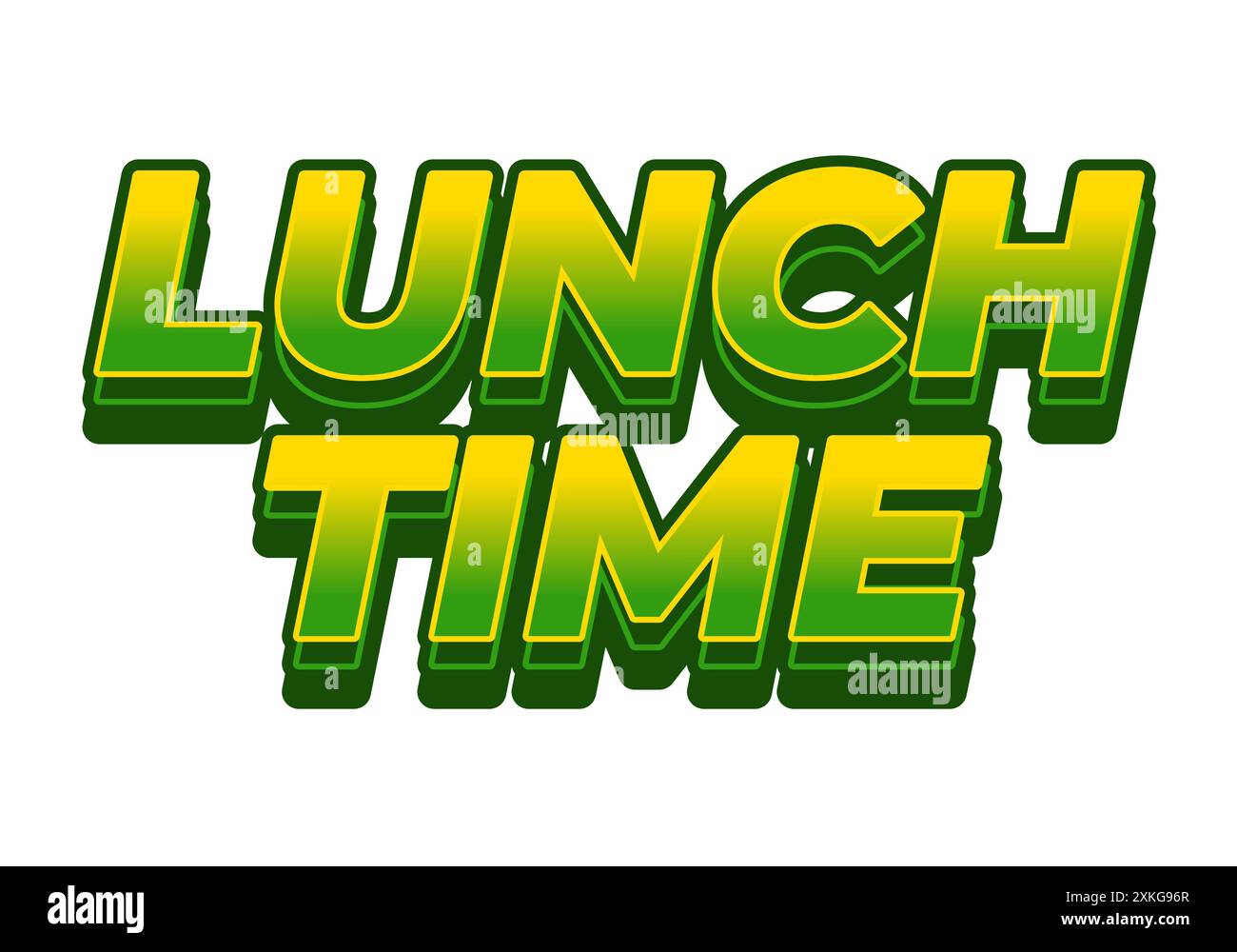 Lunch time. Text effect design in 3D style with good colors Stock ...