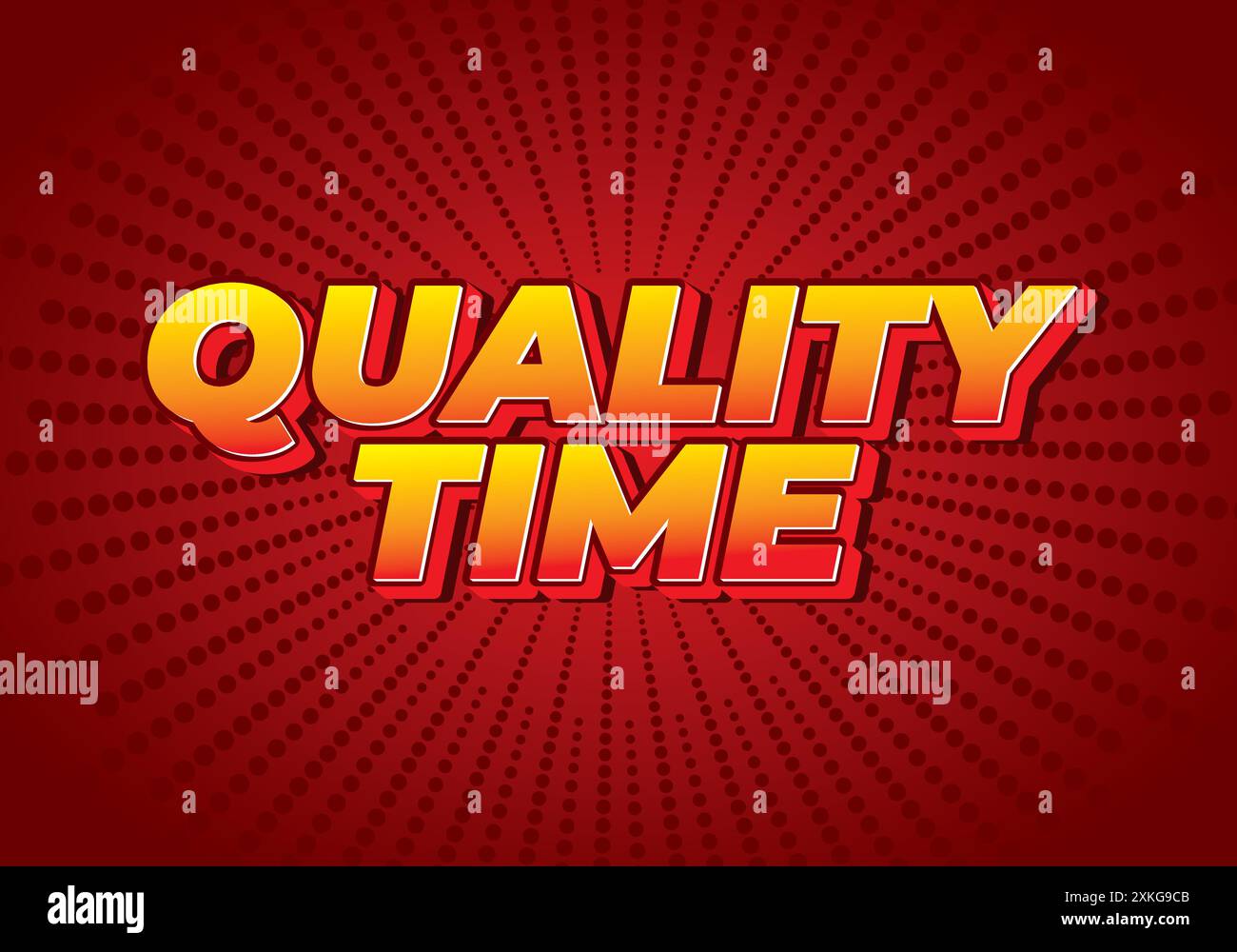 Quality time. Text effect design in 3D style with good colors Stock ...
