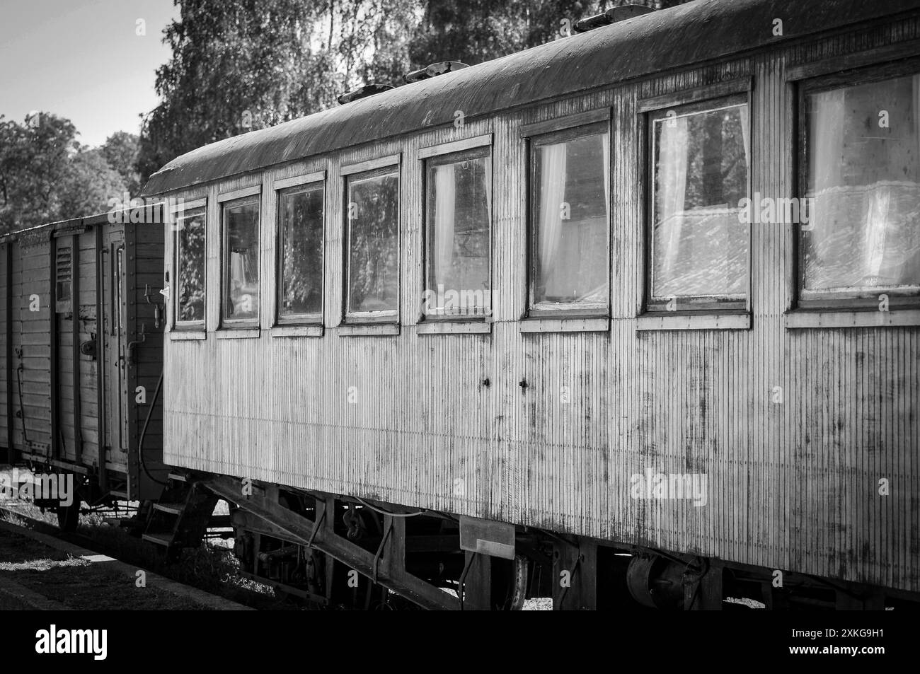 A close-up of old train carriages Stock Photo - Alamy