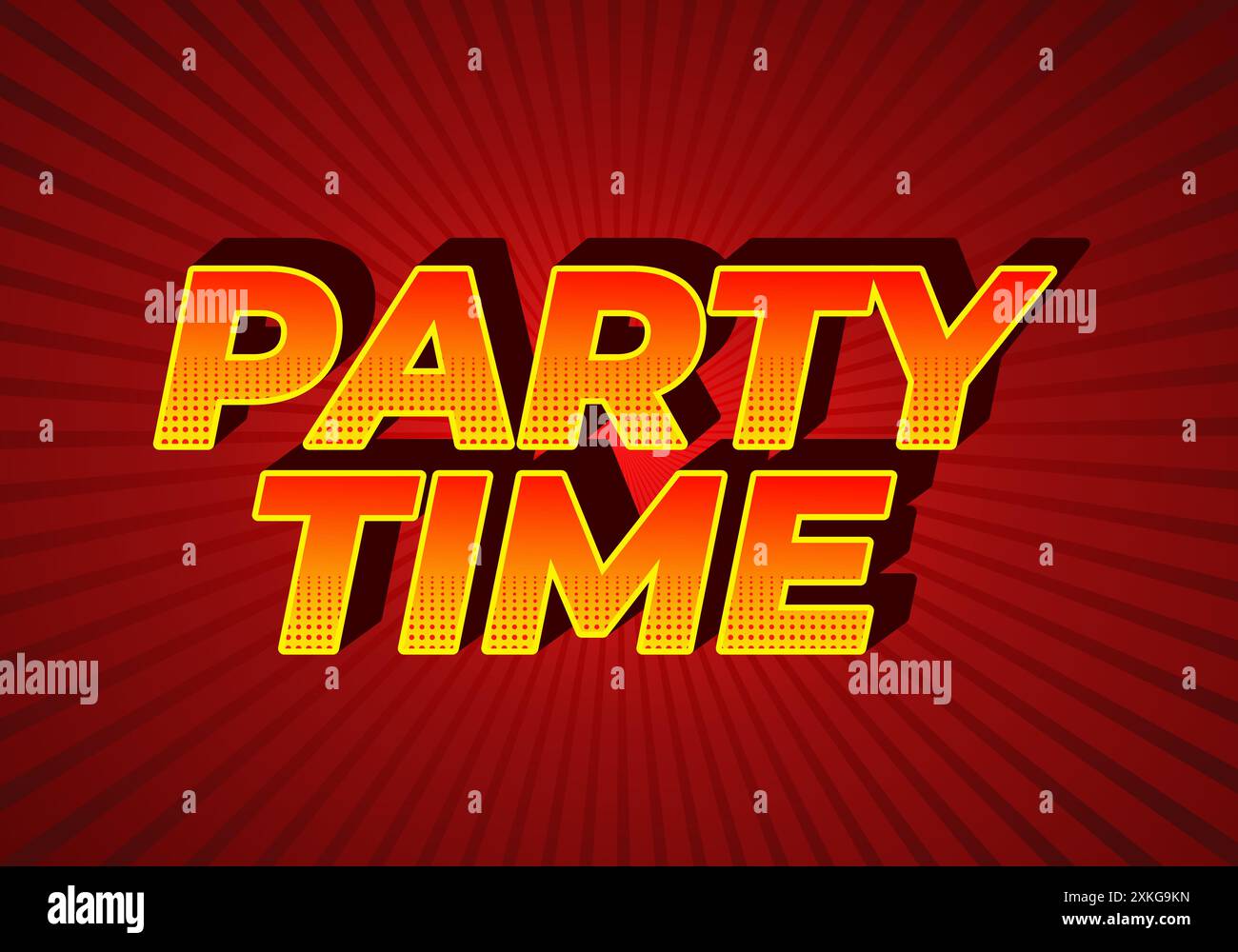 Party time. Text effect design in 3D look with eye catching colors ...