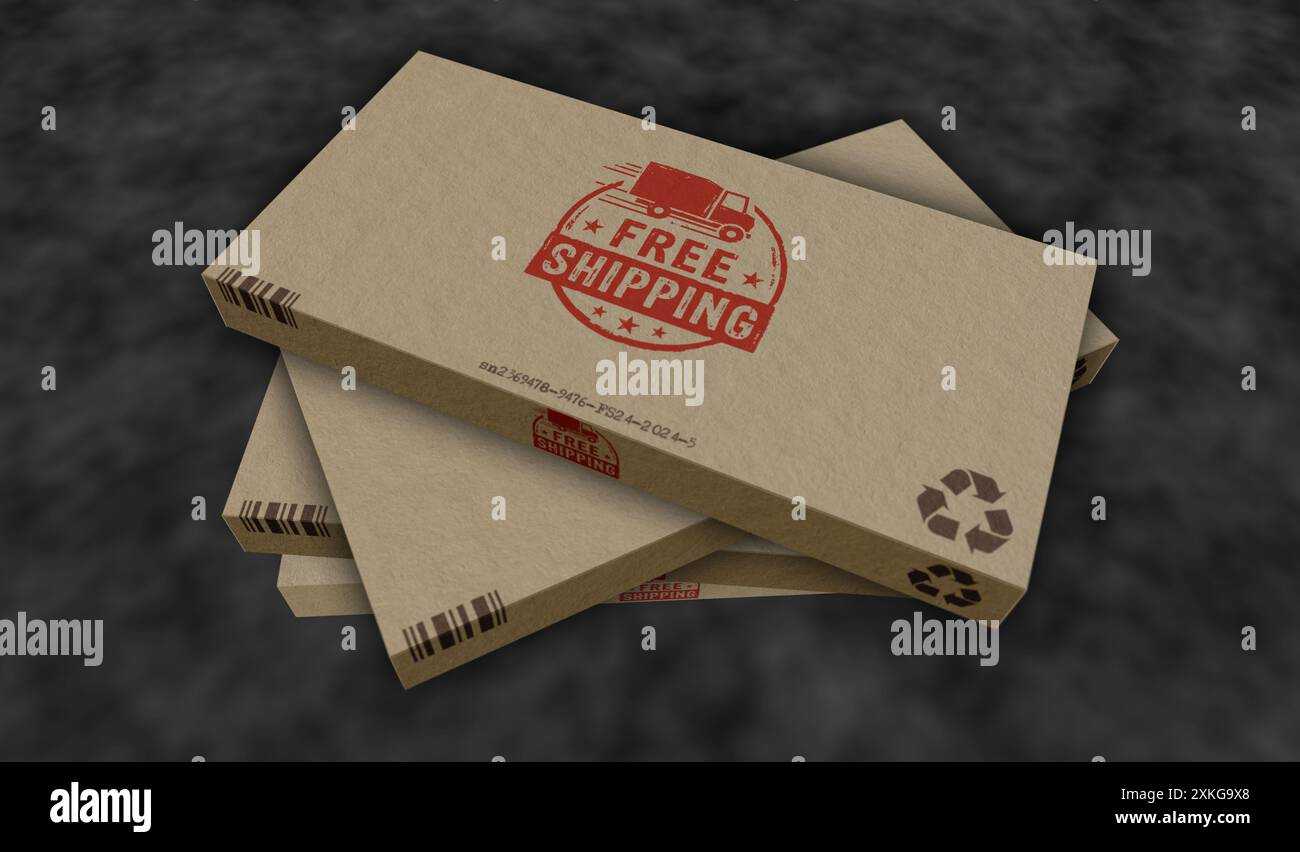 Free shipping box production line. Delivery promotion cardboard pack ...