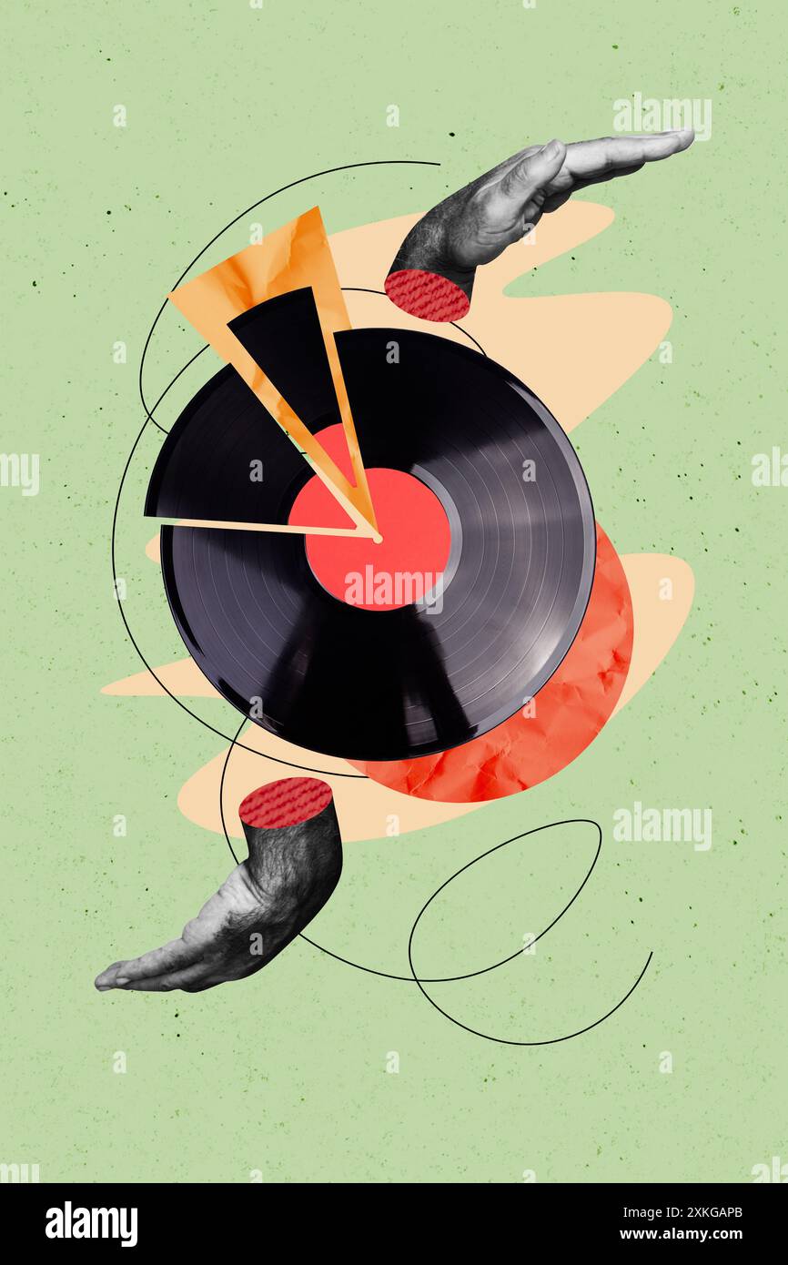 Vintage record collage element hi-res stock photography and images - Alamy