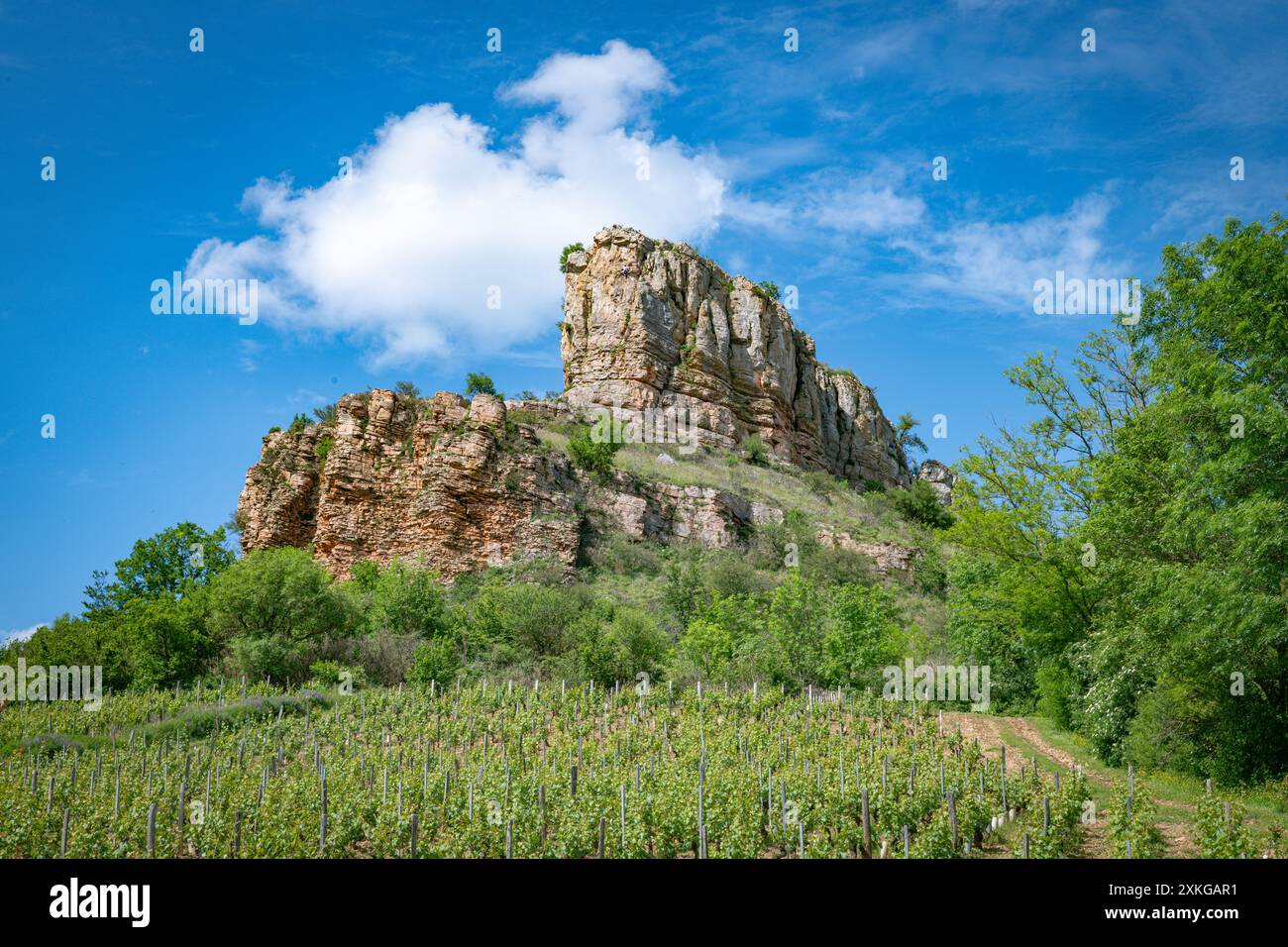 the rock of solutre in france Stock Photo - Alamy