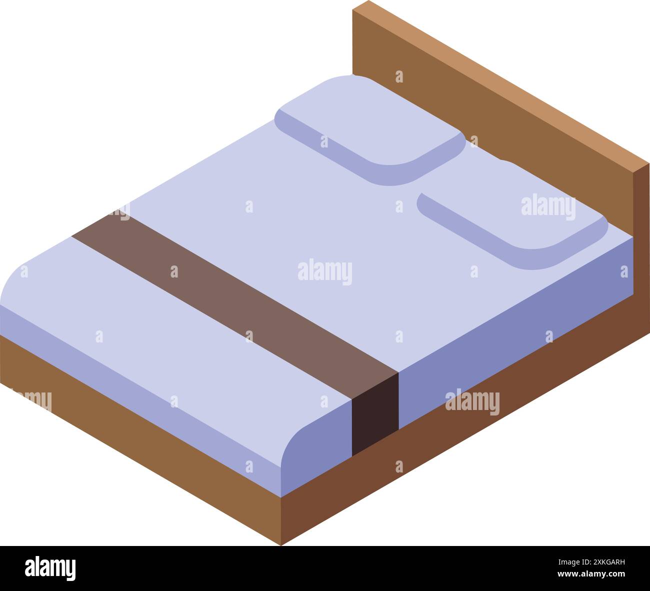 Illustration showing a double bed with two pillows, ideal for depicting ...