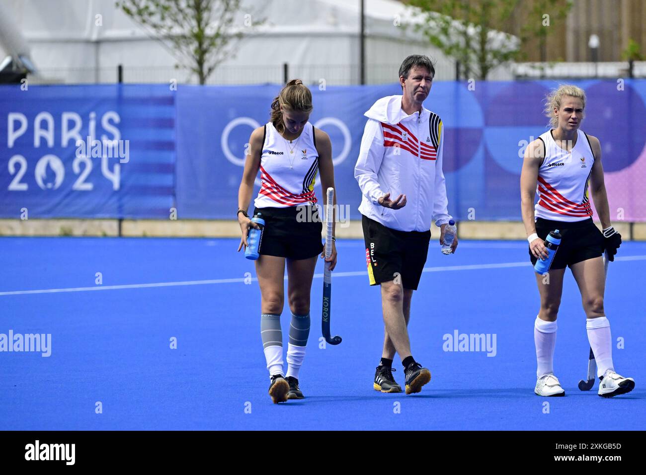 Paris, France. 23rd July, 2024. Belgium's Lucie Breyne, Belgium's head ...