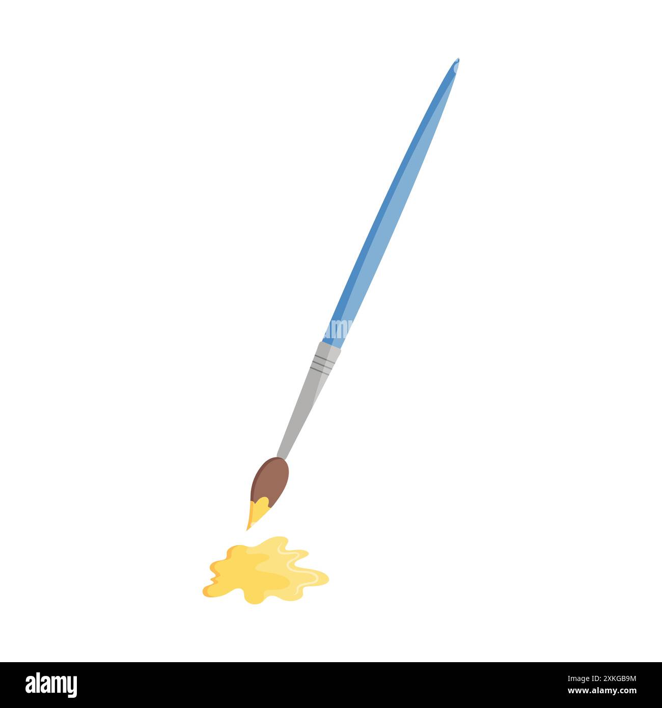 Paint brush and paint drop isolated in white background. Vector ...