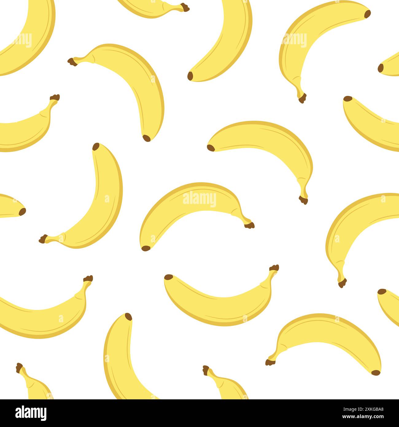 Banana fruit seamless pattern. Bananas isolated on white background ...