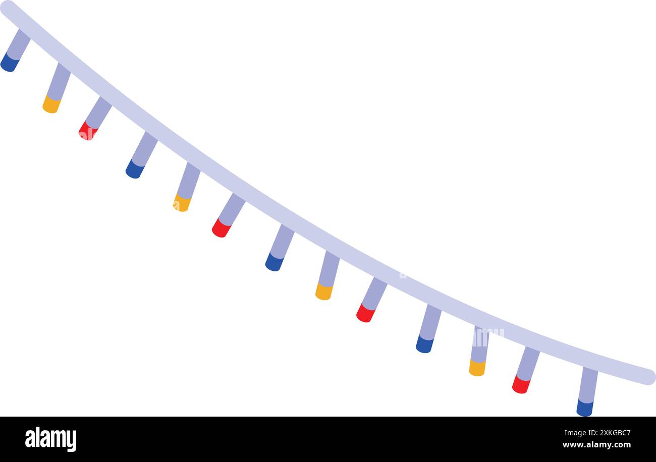 Colorful festive garland hanging on white background for celebration ...