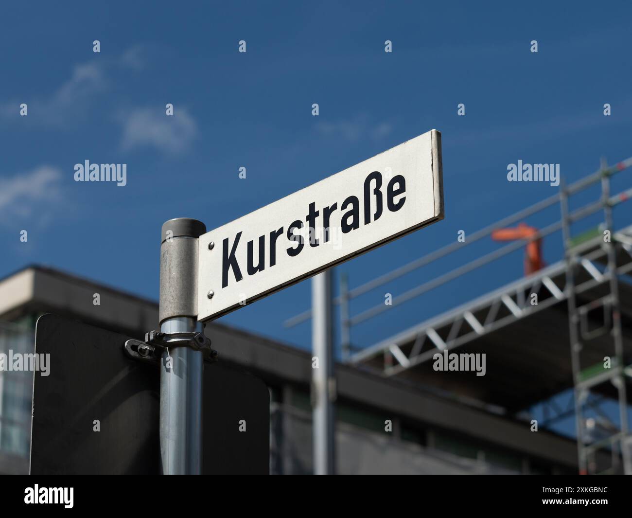 Kurstrasse road name sign in a health resort in Bavaria, Germany ...