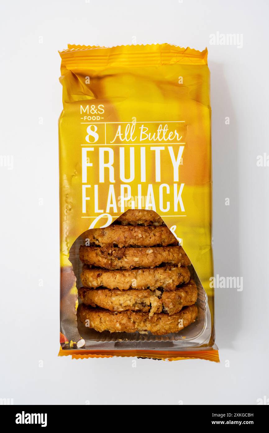 M&S all butter fruity flapjack biscuits Stock Photo - Alamy