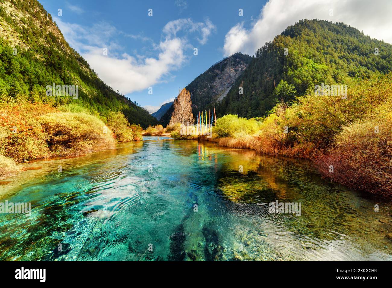 Amazing landscape with azure river among mountains Stock Photo - Alamy