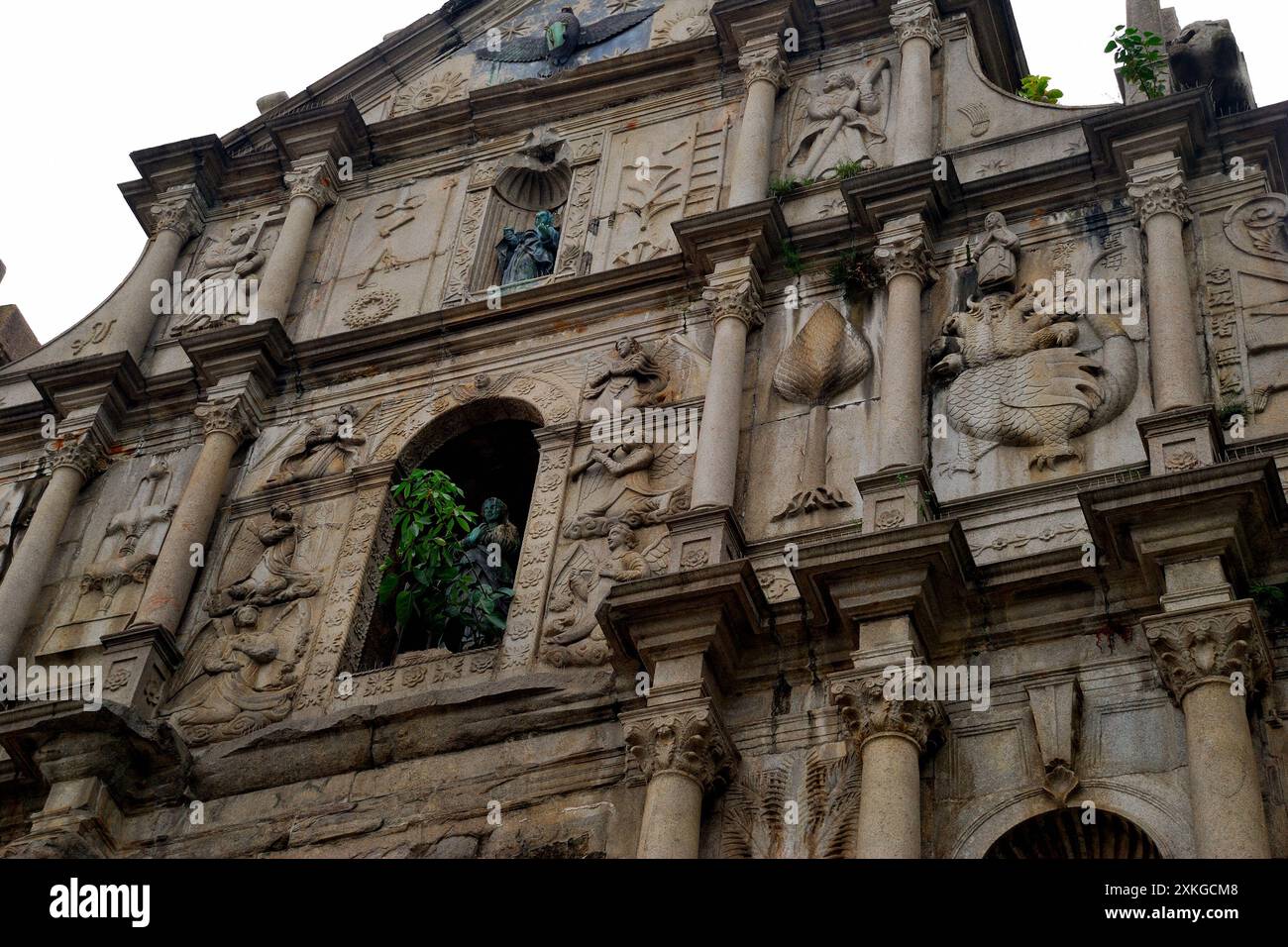 Partial view of the Ruins of Saint Paul's Church, are the ruins of a ...