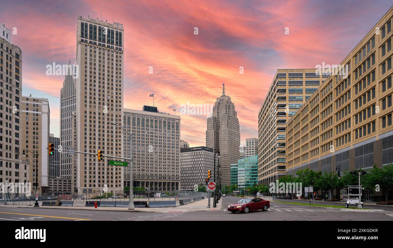 Downtown cityscape, Detroit, USA, 2024 Stock Photo - Alamy