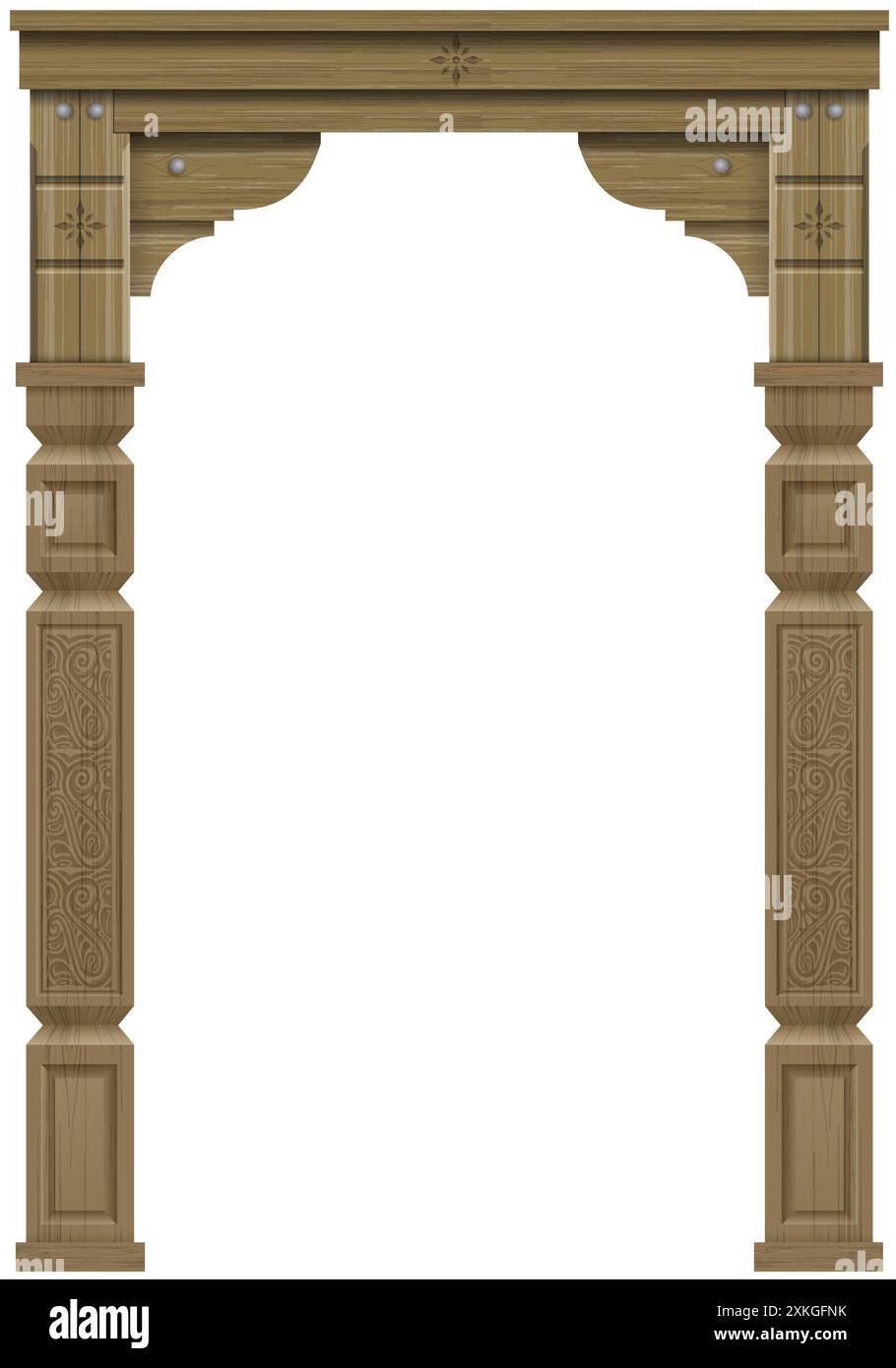 Vector. Classic wooden arch and pillars background Stock Vector Image ...