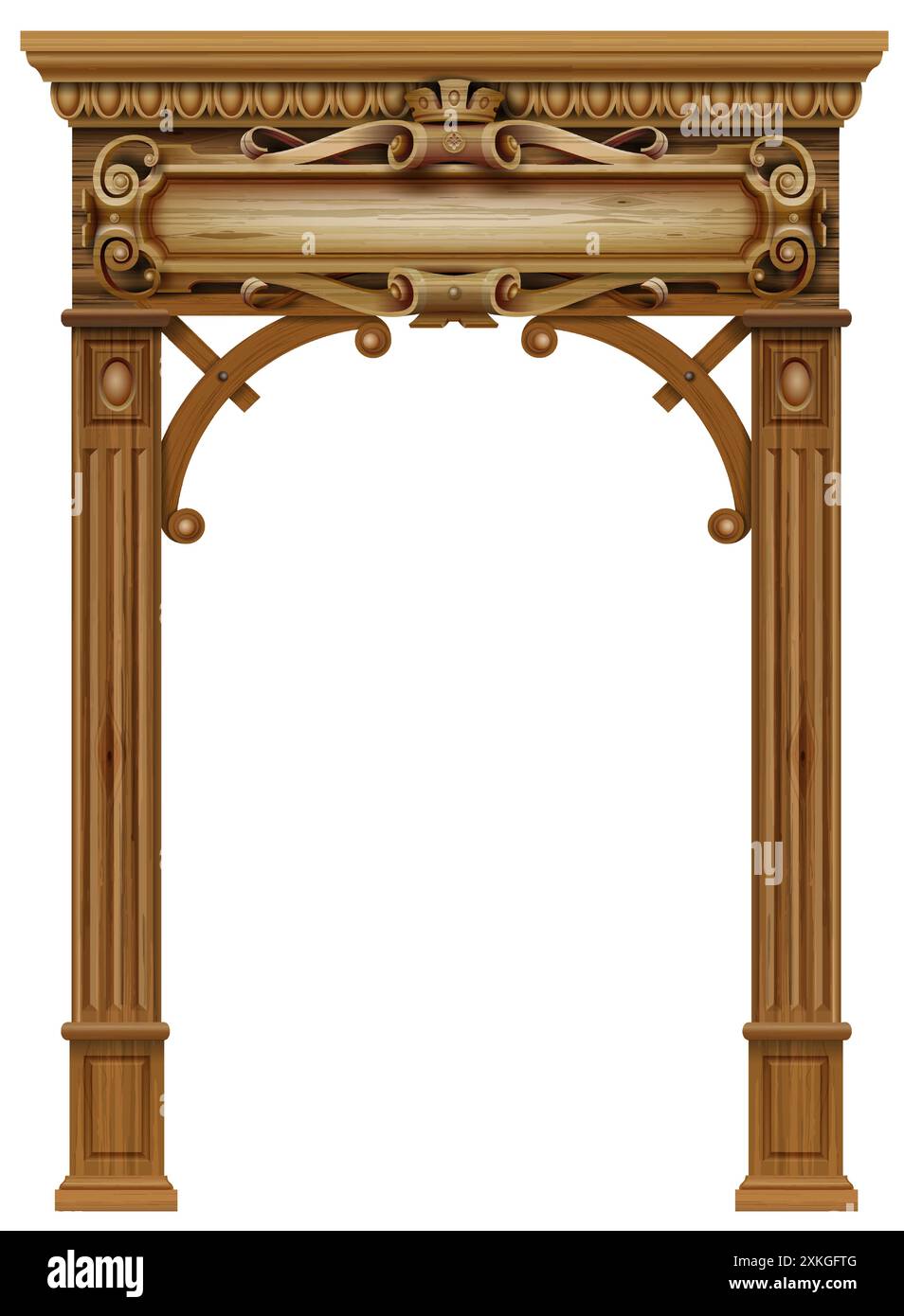 Classic wooden arch and pillars background Stock Vector Image & Art - Alamy