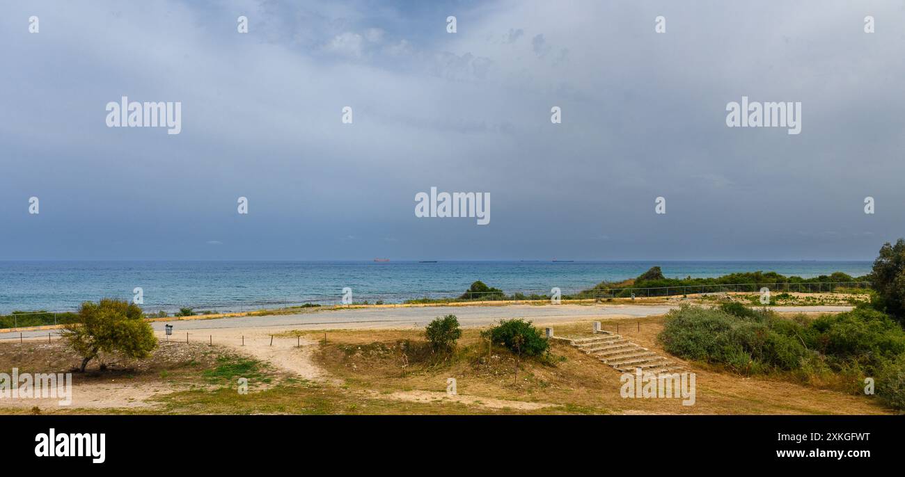 Salamis, Cyprus - April 16, 2024 - Ancient Greek ruins and columns in ...