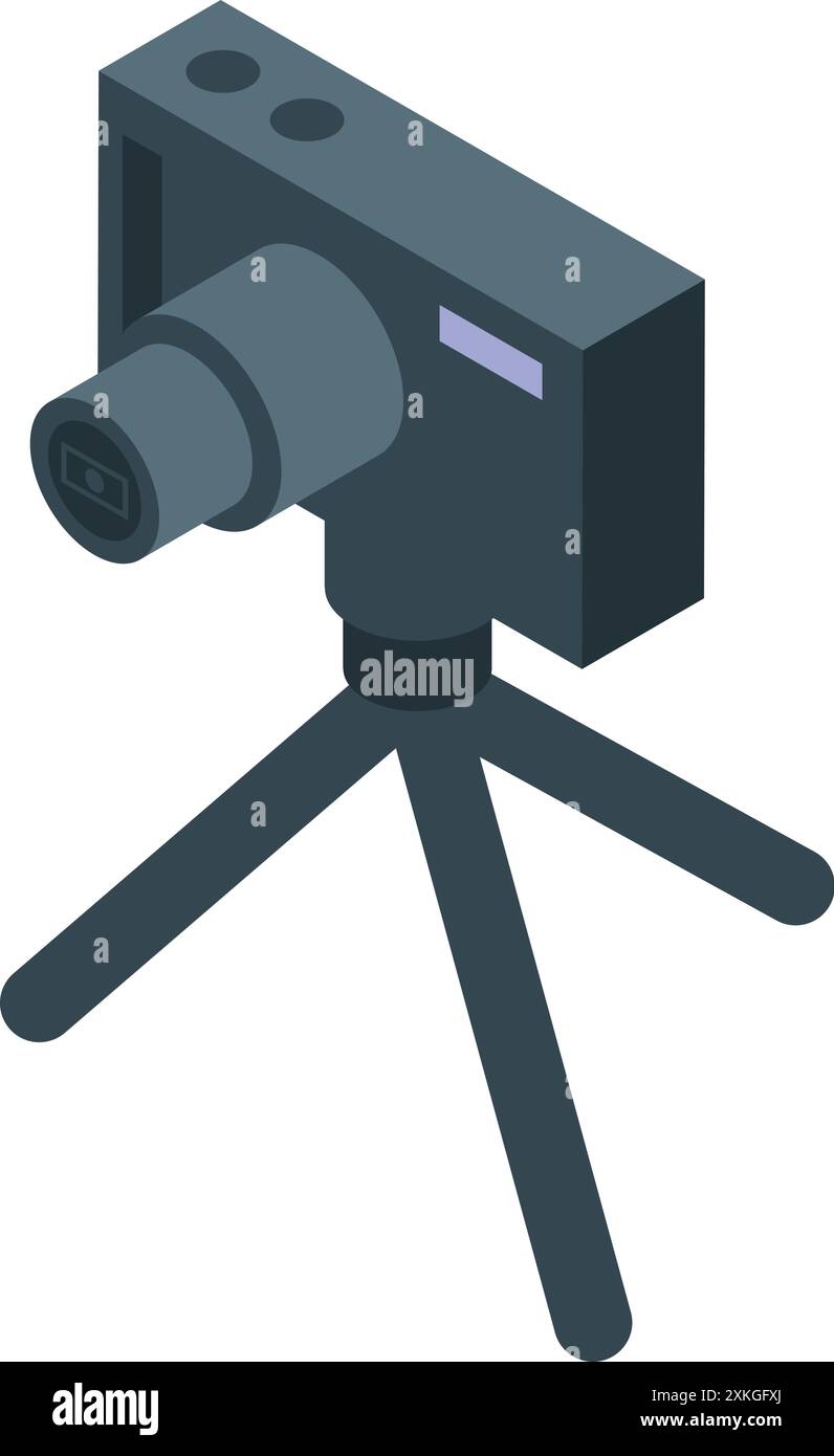 Modern digital camera is recording while standing on a tripod, perfect ...
