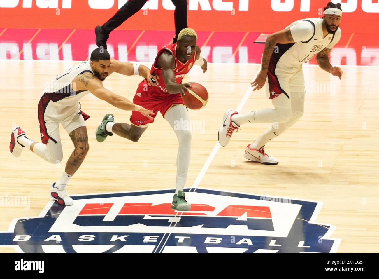 London, UK. 22nd July, 2024. ISAAC BONGA TEAM GERMANY AND JAYSON TATUM ...