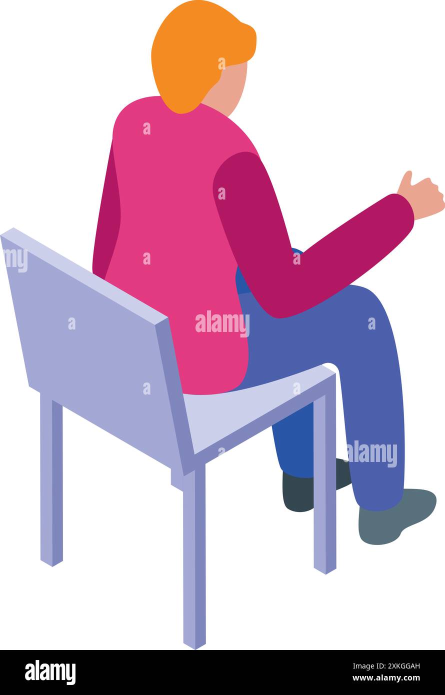 Sitting backwards on chair Stock Vector Images - Alamy