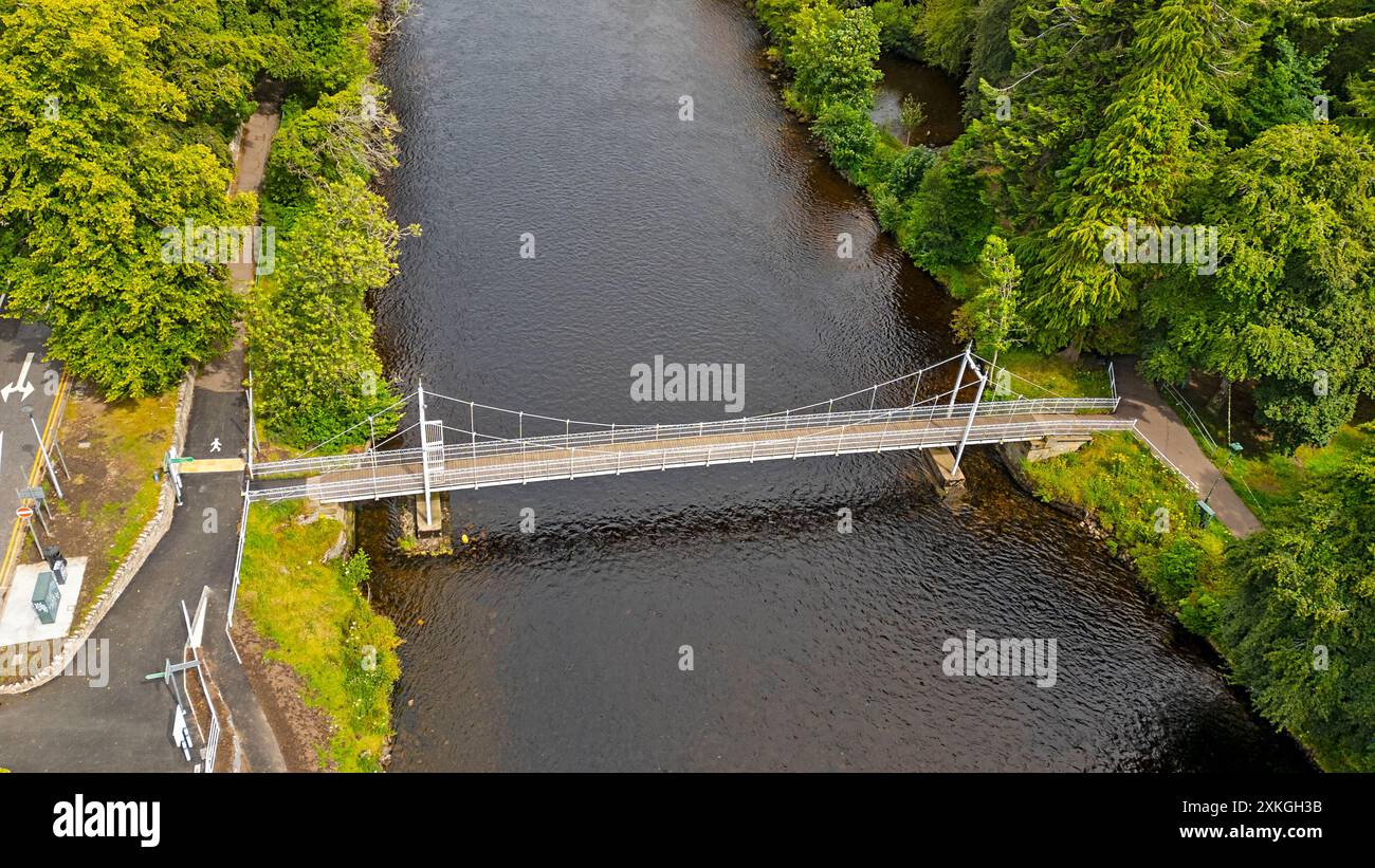 Inverness Scotland River Ness tree lined pathway and Ness Bank ...
