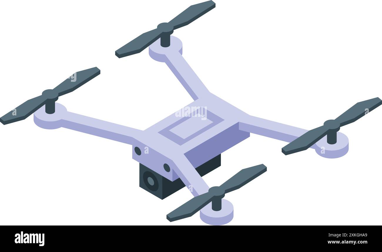 Modern drone flying and recording video with professional camera Stock ...