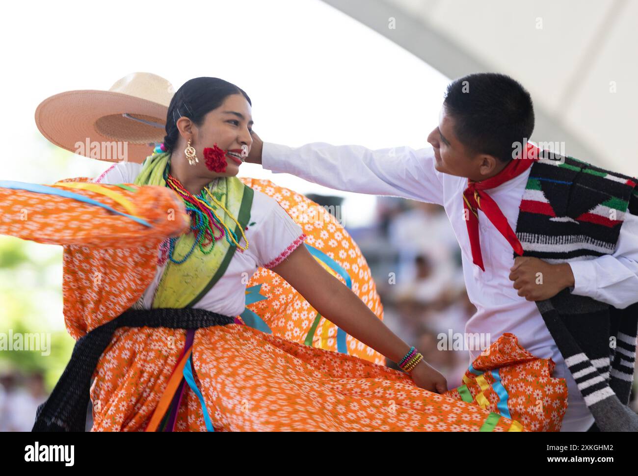 Oaxaca, Mexico. 22nd July, 2024. Performers dance at the Guelaguetza ...
