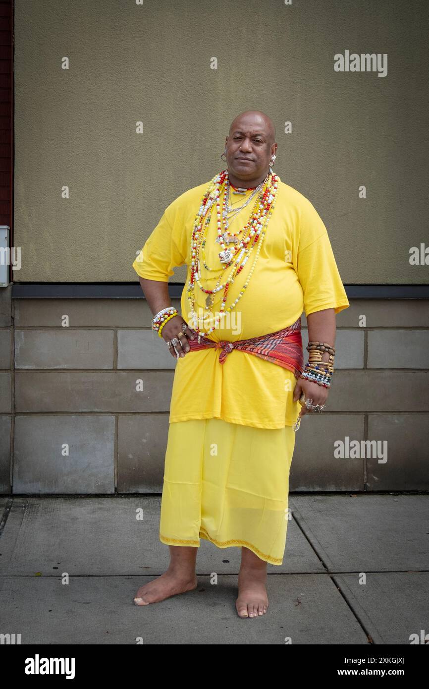 A full length photo of a devout HIndu man with his own unique sense of ...