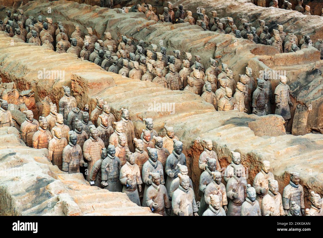 The Terracotta Warriors inside the Qin Shi Huang Mausoleum Stock Photo ...