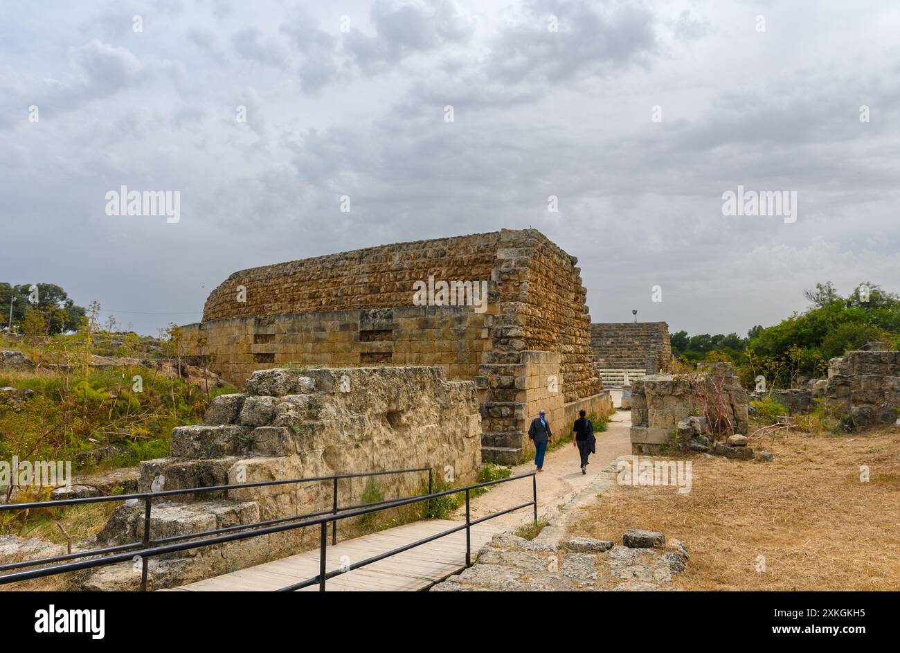 Salamis, Cyprus - April 16, 2024 - Ancient Greek ruins and columns in ...
