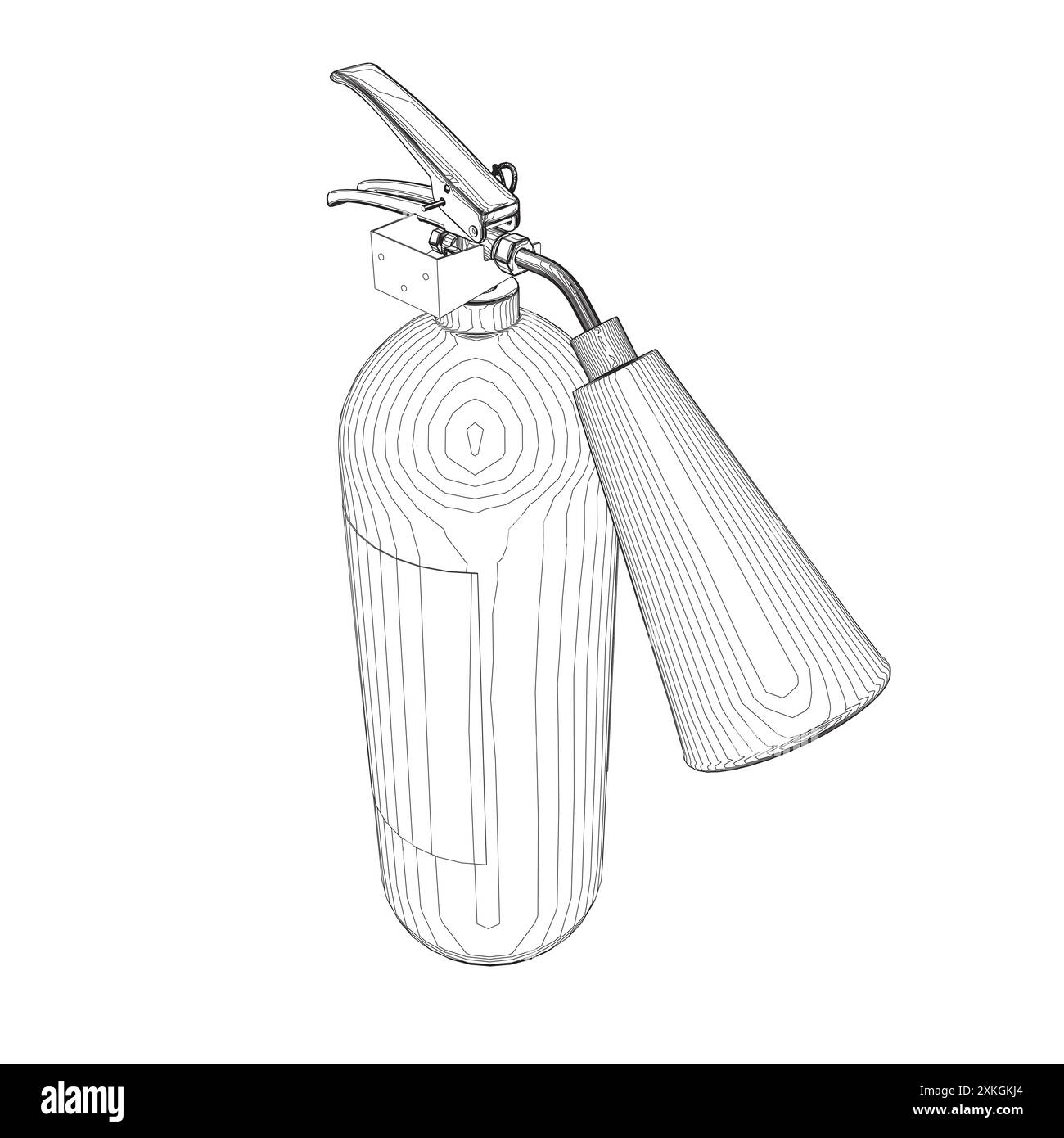 Contour Fire Extinguisher Icon Vector Design on White Background ...