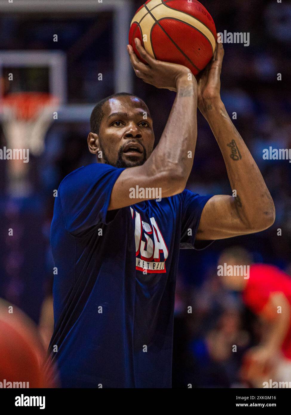 O2 Arena, UK. 22nd July, 2024. Kevin Durant #7 for team USA during the ...