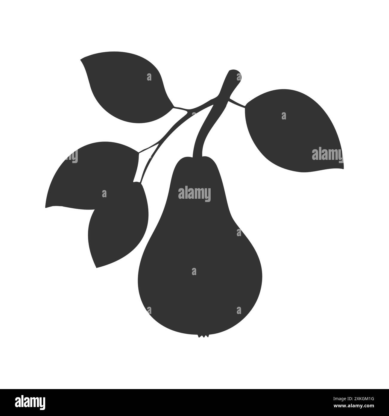 Pear silhouette on white background. Vector illustration Stock Vector ...