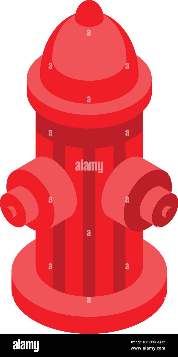 Red fire hydrant standing guard protecting city street from fire hazard ...