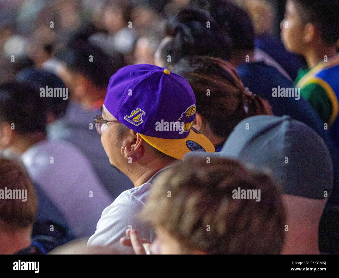 O2 Arena, England 22nd July 2024: Lakers Fan during the USA Basketball ...