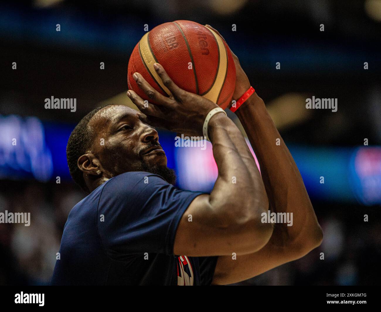 O2 Arena, England 22nd July 2024: Bam Adebayo #13 for Team USA warming ...