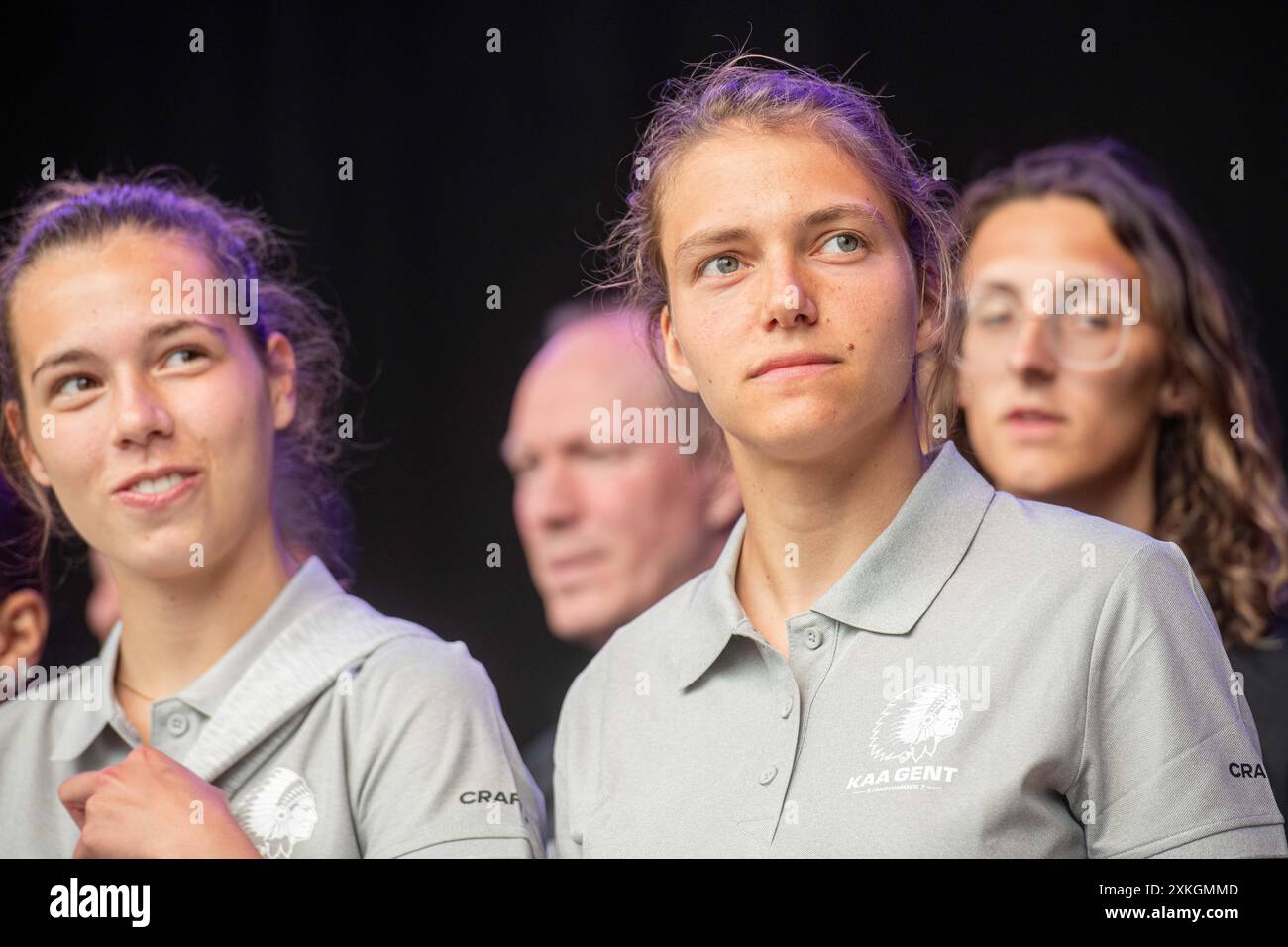 Gent's Ladies players are pictured during the team presentation of ...