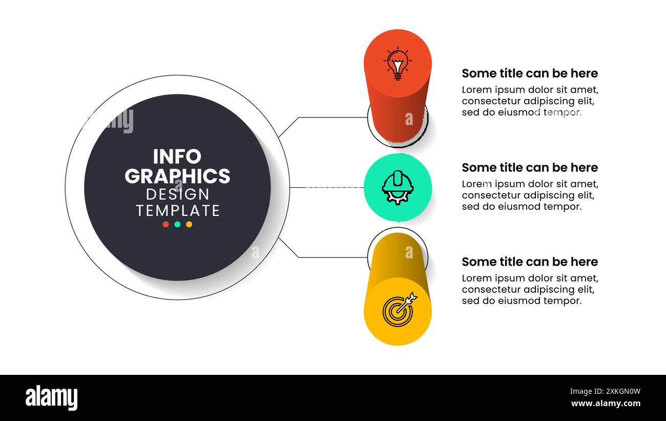 Infographic template with icons and 3 options or steps. 3d columns. Can be used for workflow ...