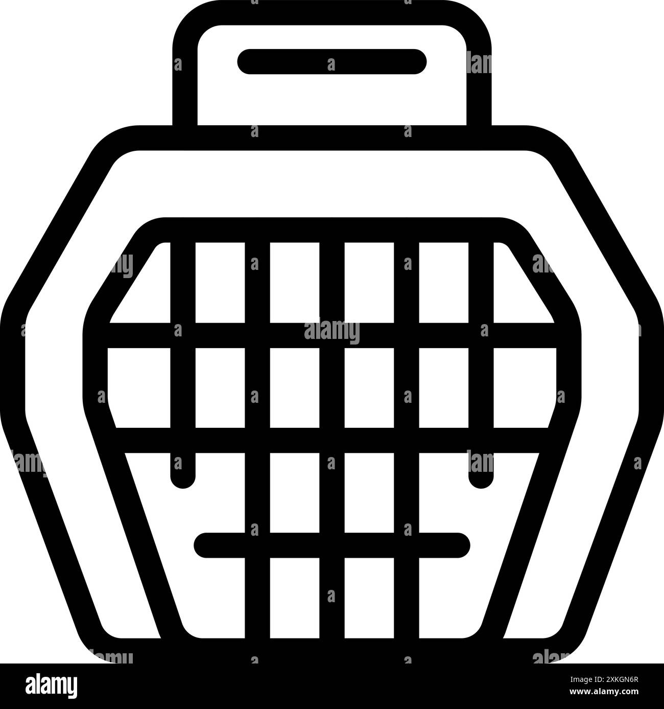 Simple line icon of a pet carrier box, ideal for transporting cats and ...