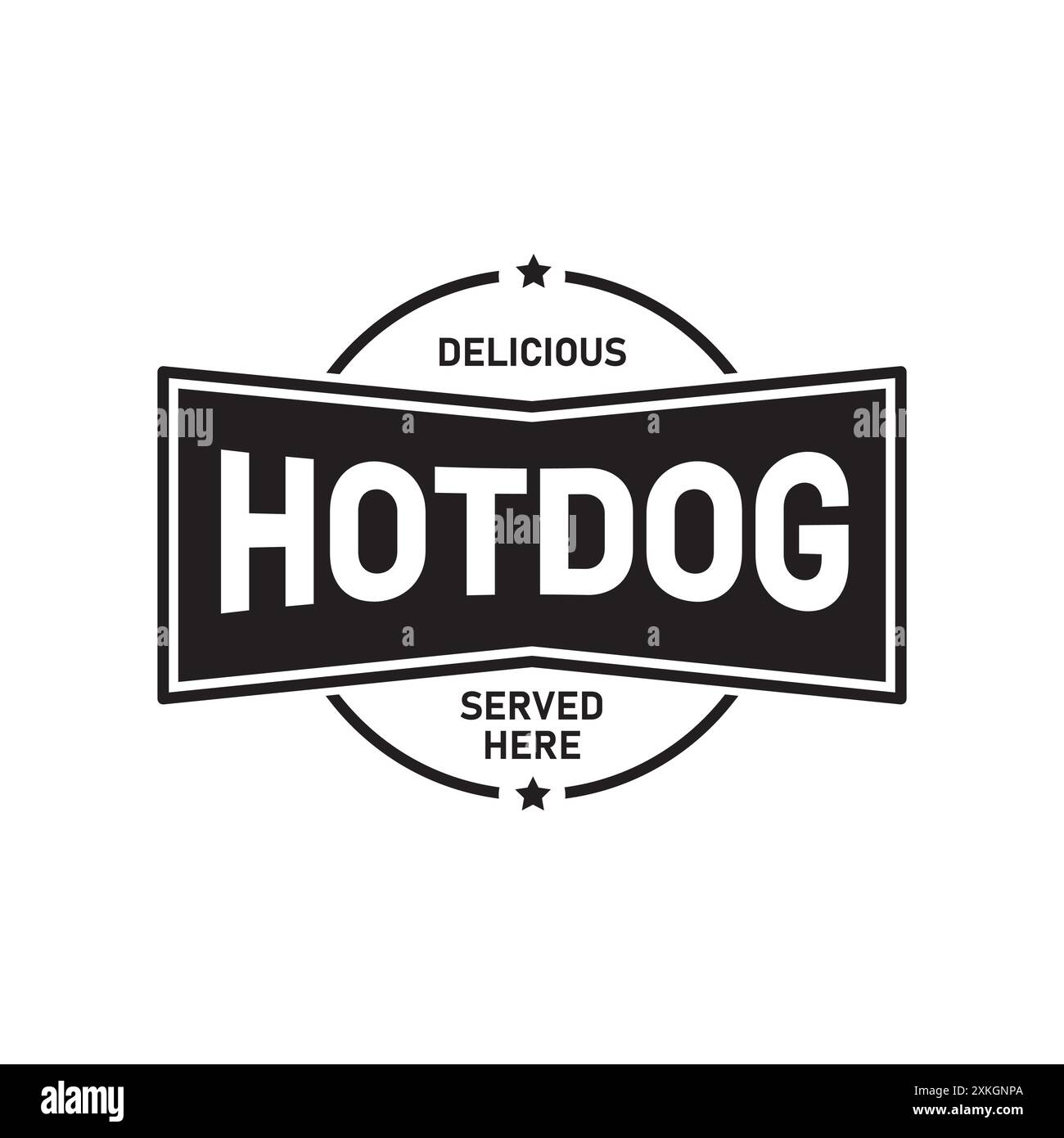 Delicious Hotdog served here sign stamp Stock Vector Image & Art - Alamy
