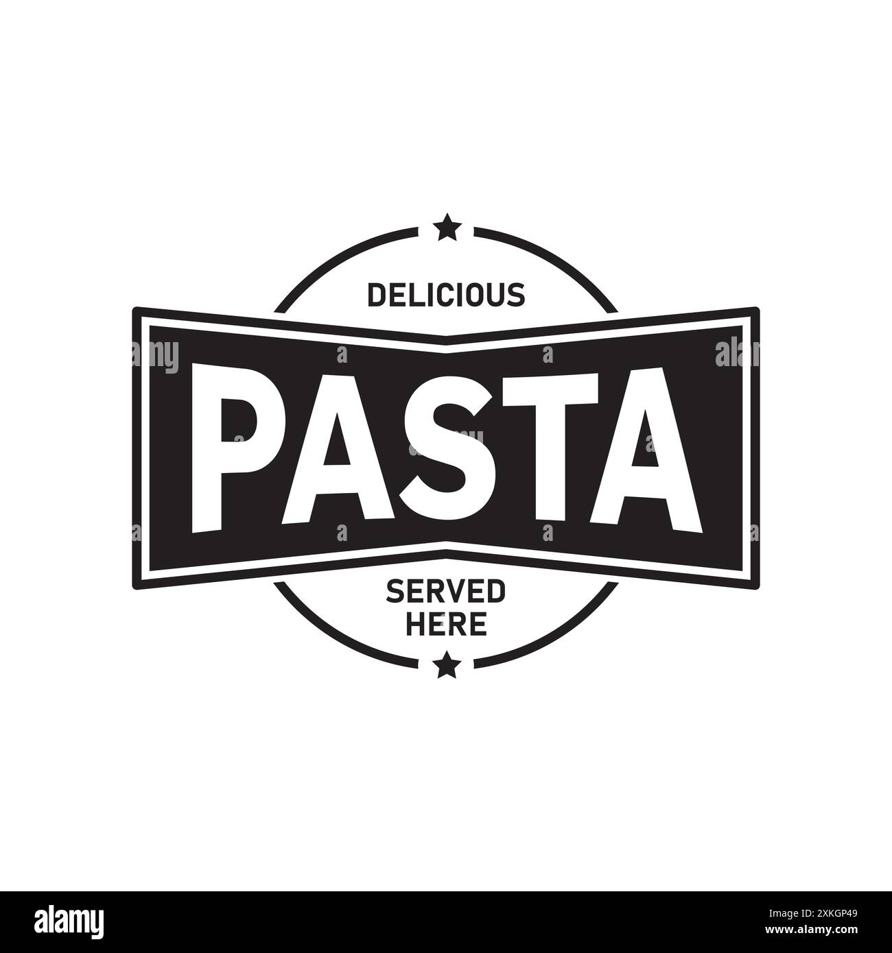Delicious Pasta served here sign stamp Stock Vector Image & Art - Alamy