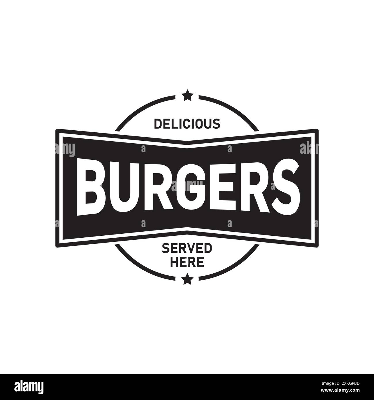 Delicious Burgers served here sign stamp Stock Vector Image & Art - Alamy