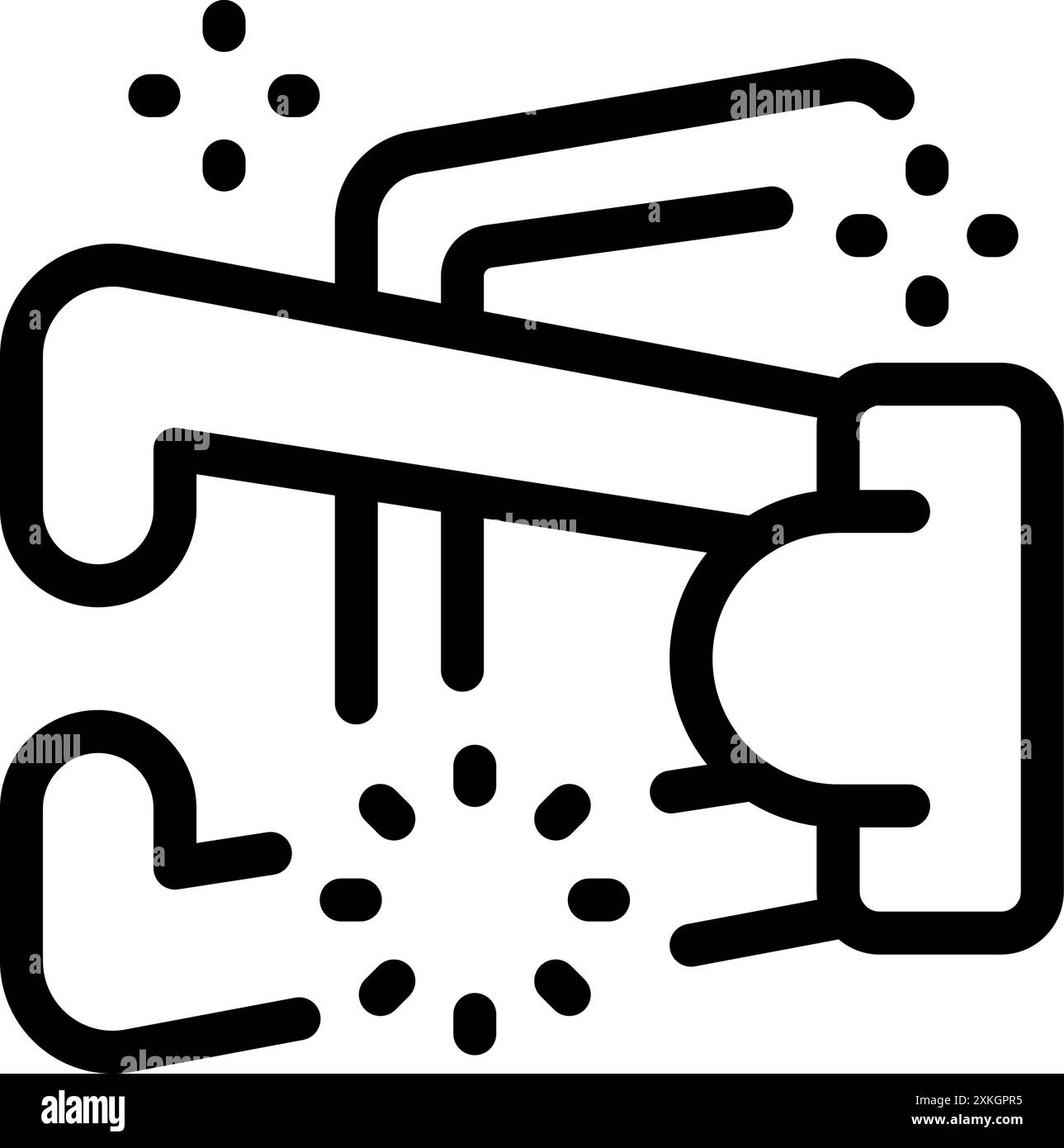 Laser Cutting Machine Is Cutting A Metal Sheet Producing Sparks Stock Vector Image And Art Alamy