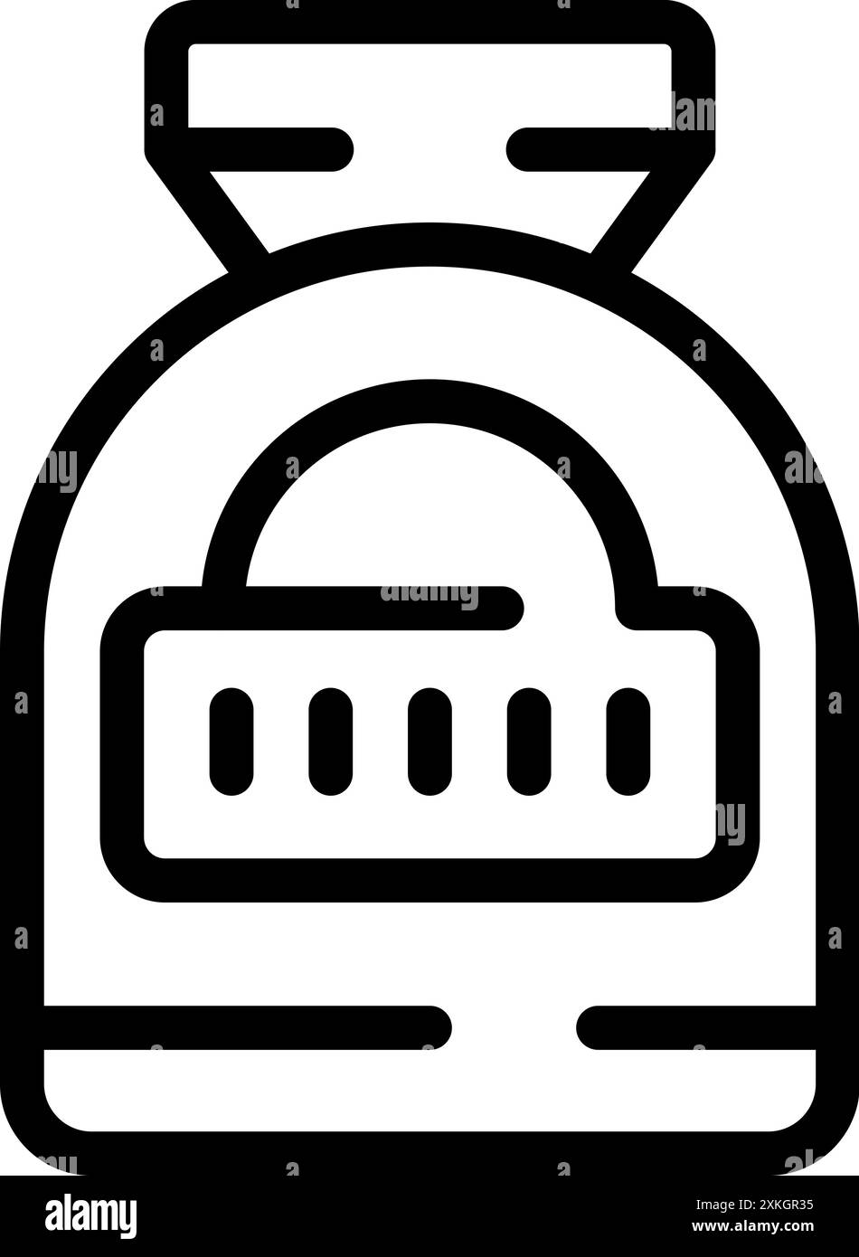 Line art icon of a protein powder container featuring a measuring scale ...