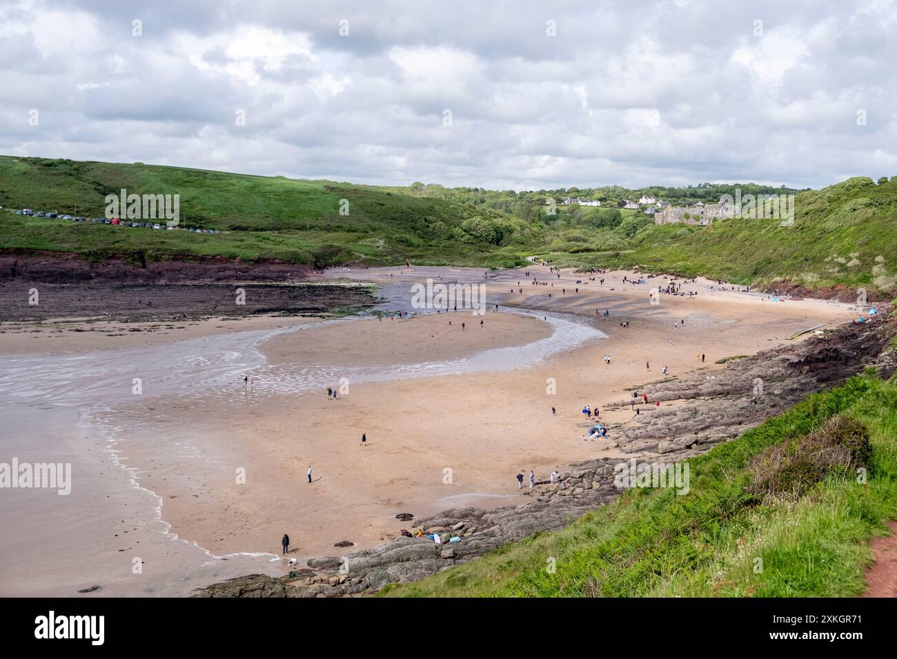 The Beach at Manorbier, is a village, community and parish on the south ...
