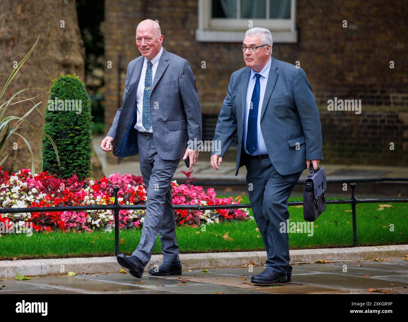 London, UK. 23rd July, 2024. Matt Wrack (Left), General Secretary of ...