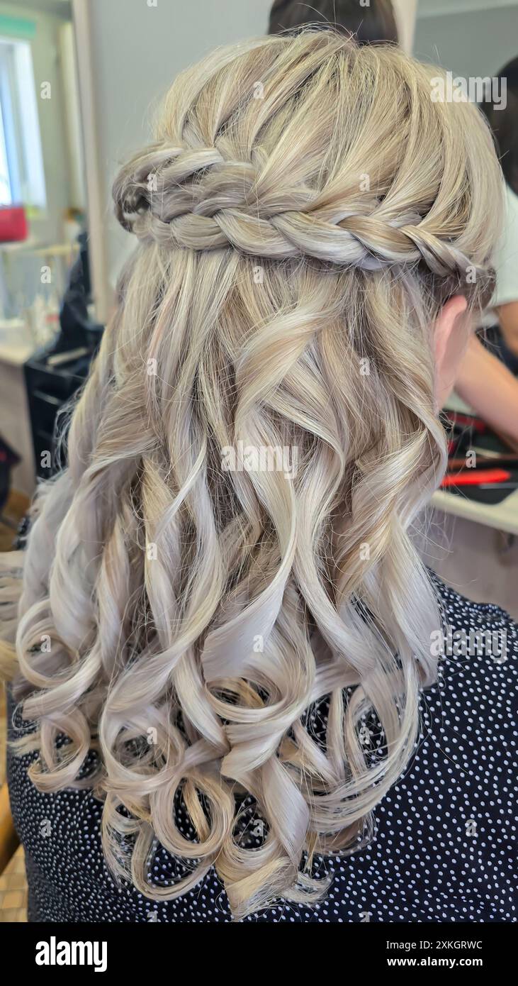 Long hair. Hair coloring process. Salon work. Step-by-step process ...