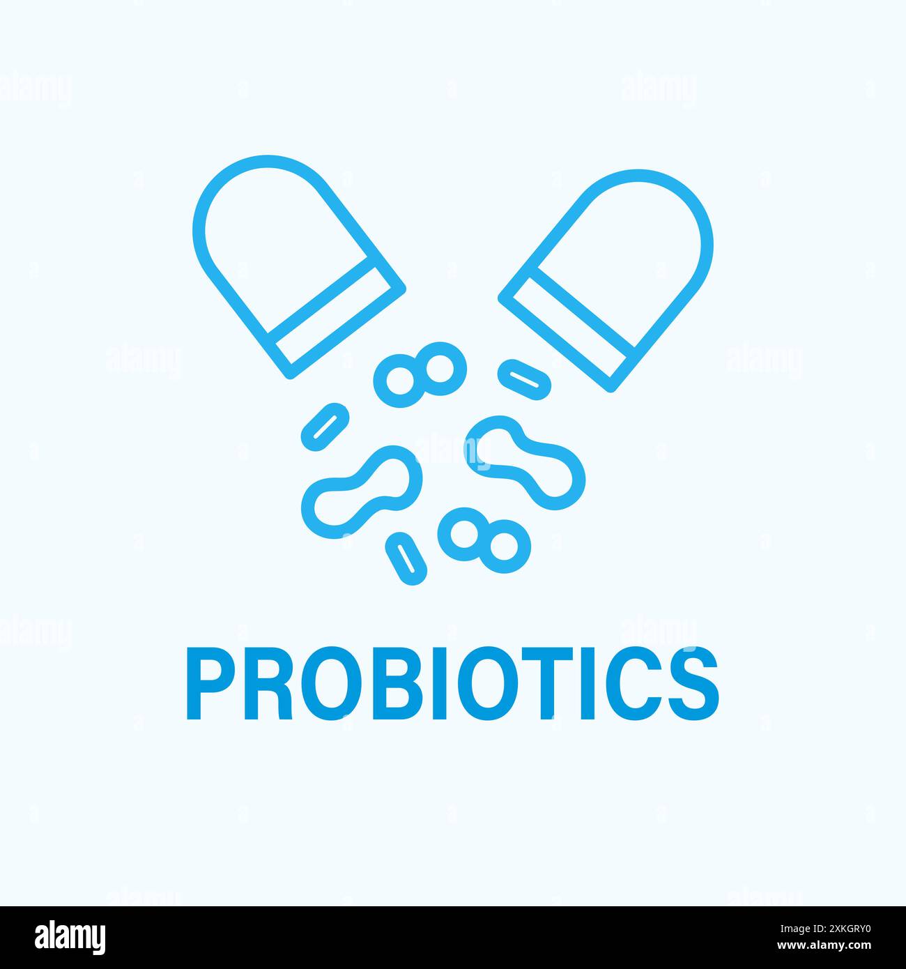 Probiotics bacteria logo badge design outline icon Stock Vector Image ...