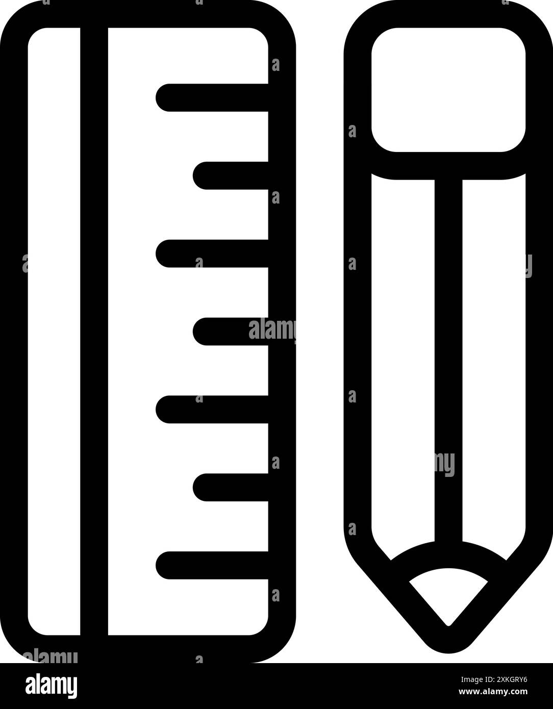Simple icon of a ruler and pencil, perfect for representing concepts ...