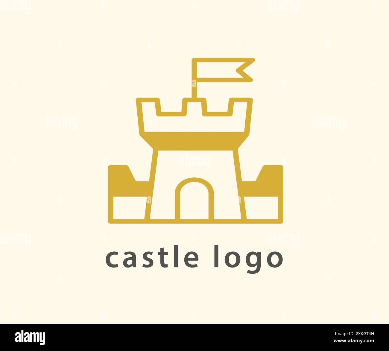 Castle Fortress Logo Tower Icon Sign Vector Emblem Stock Vector Image ...
